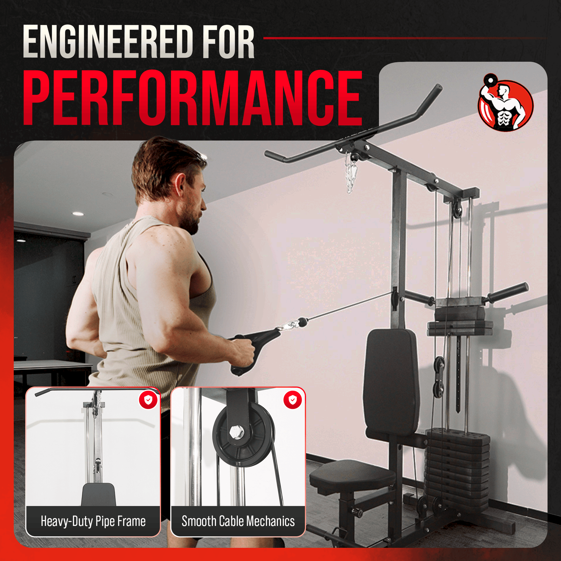 Cable Crossover with Weights | Strongway Gym Supplies