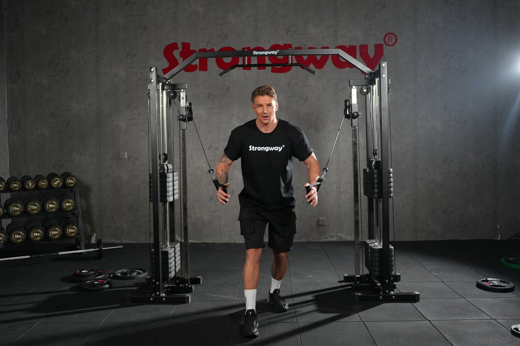 Cable Crossover with Weights | Strongway Gym Supplies