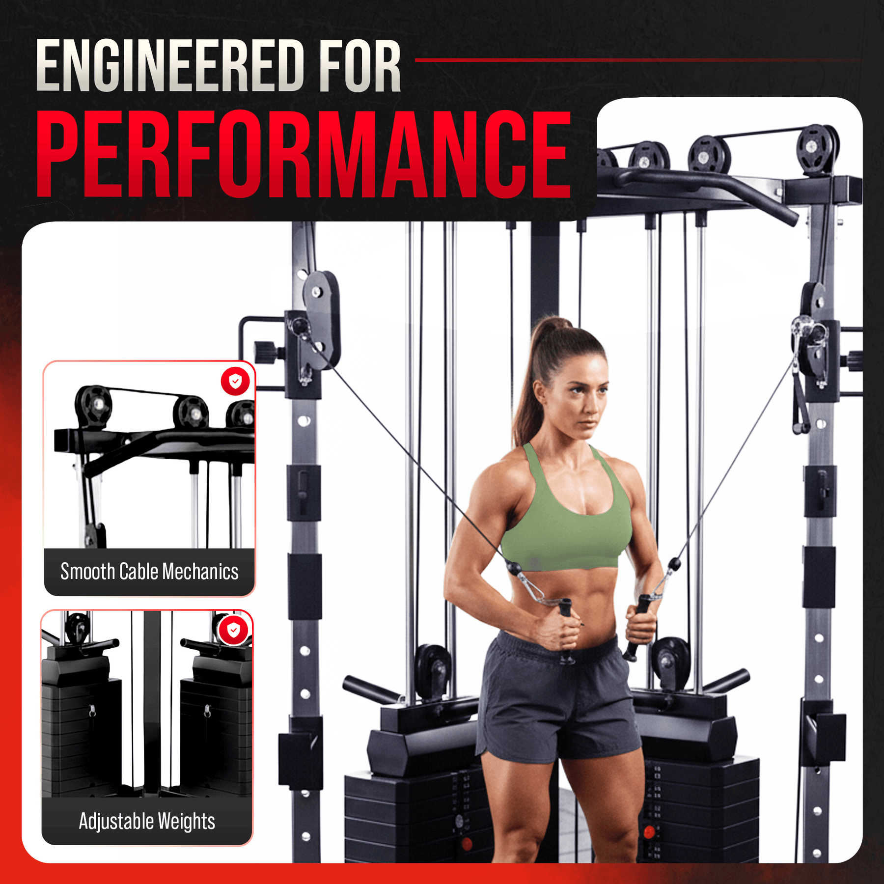 Cable Crossover with Weights | Strongway Gym Supplies