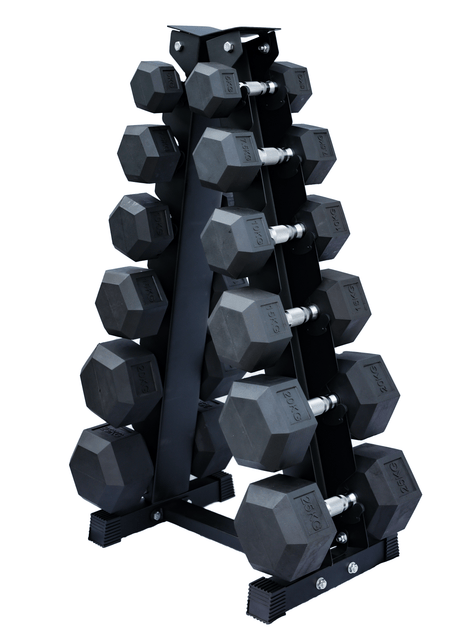 STRONGWAY Complete Hex Dumbbells Set with Storage and Weight Bench