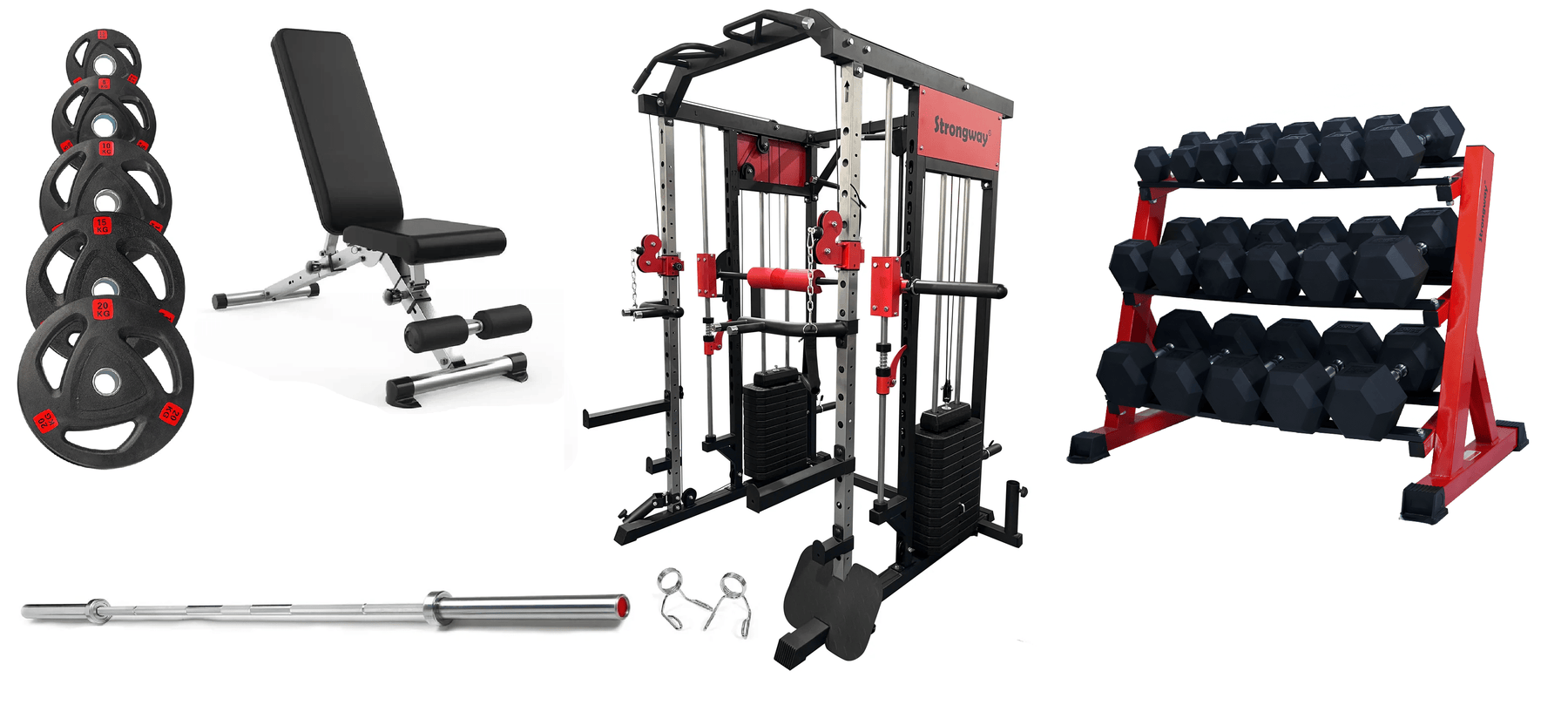 Strongway Multi Gym Smith Machine with Weights Package