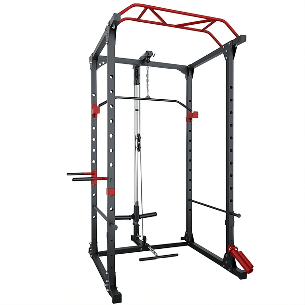 Multi-Gym Squat Rack (Power Cage with Cable Pulley System) | Strongway ...