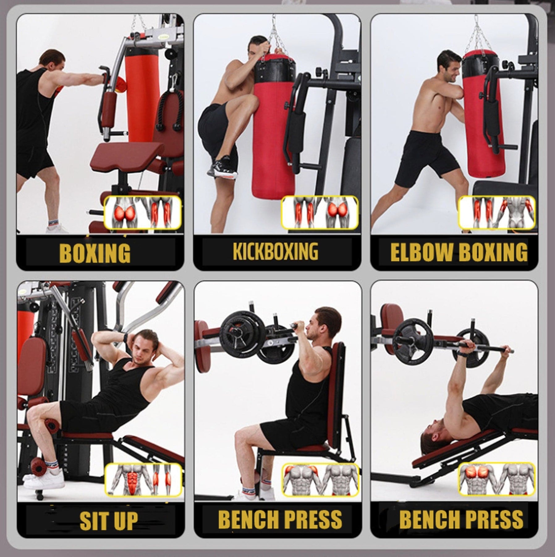 Strongway Multi Gym with Weights – Home Gym Versatility – Strongway Gym Supplies