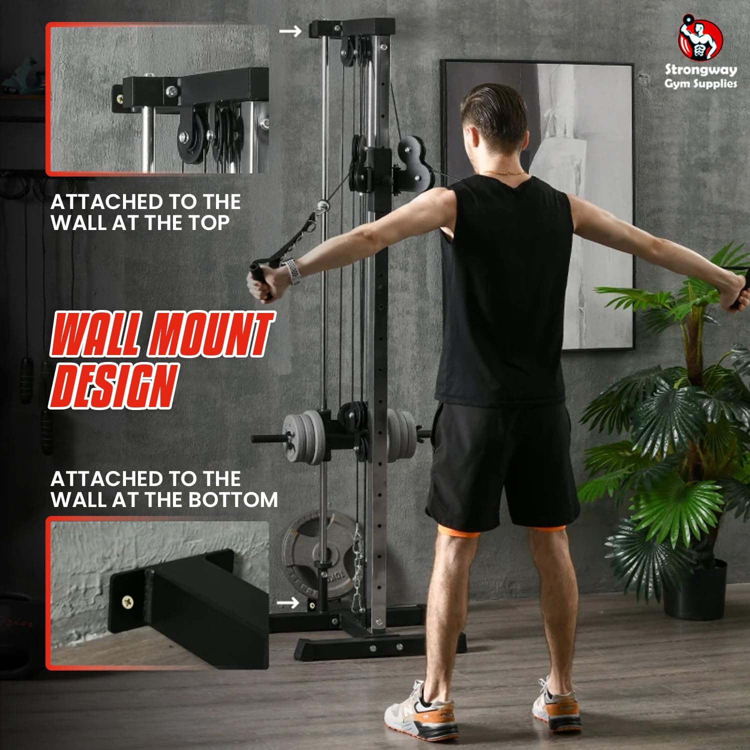 Multi-Gym Squat Rack (Power Cage with Cable Pulley System) | Strongway ...