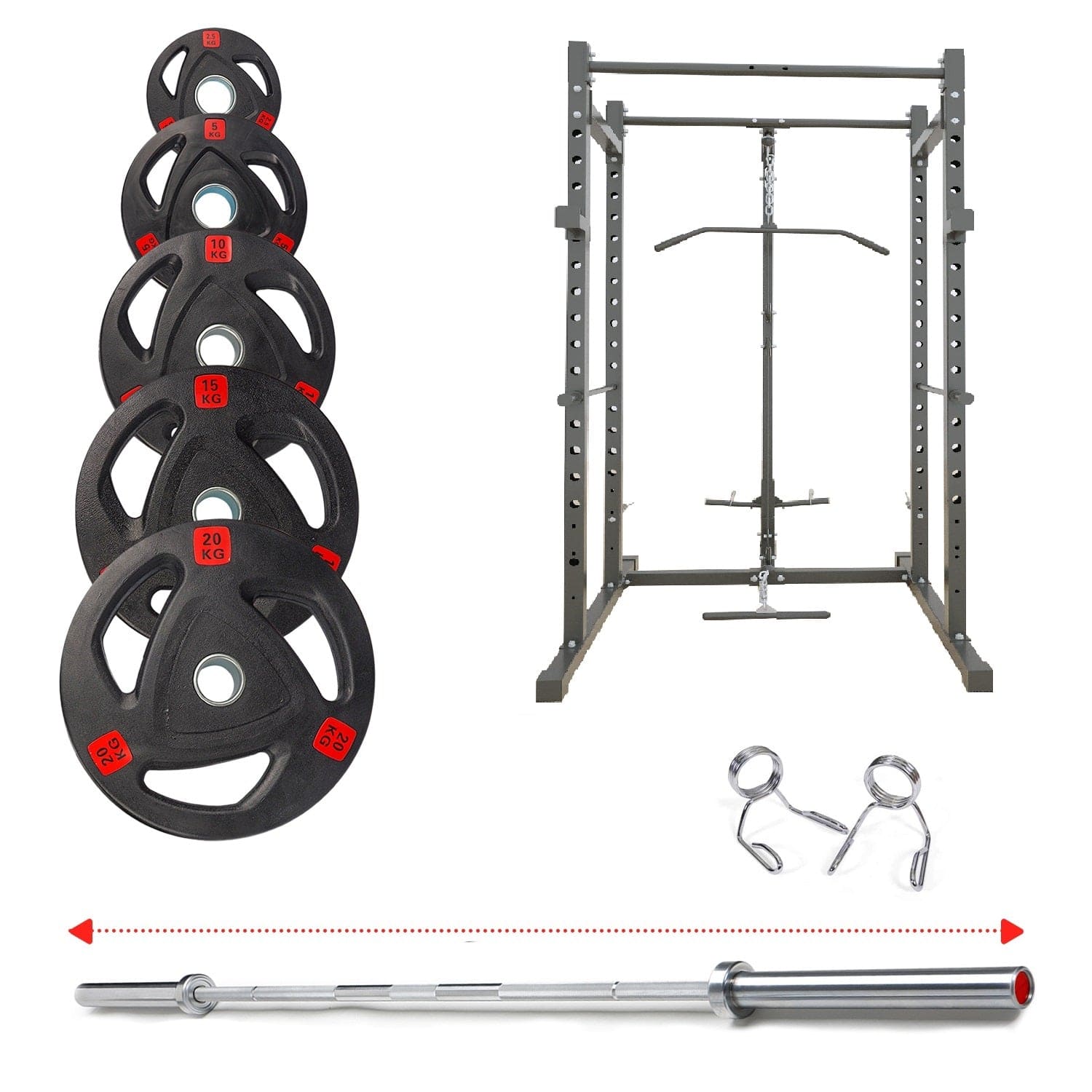 Olympic Weight Plates Barbell Squat Rack Power Cage Sets | Strongway ...