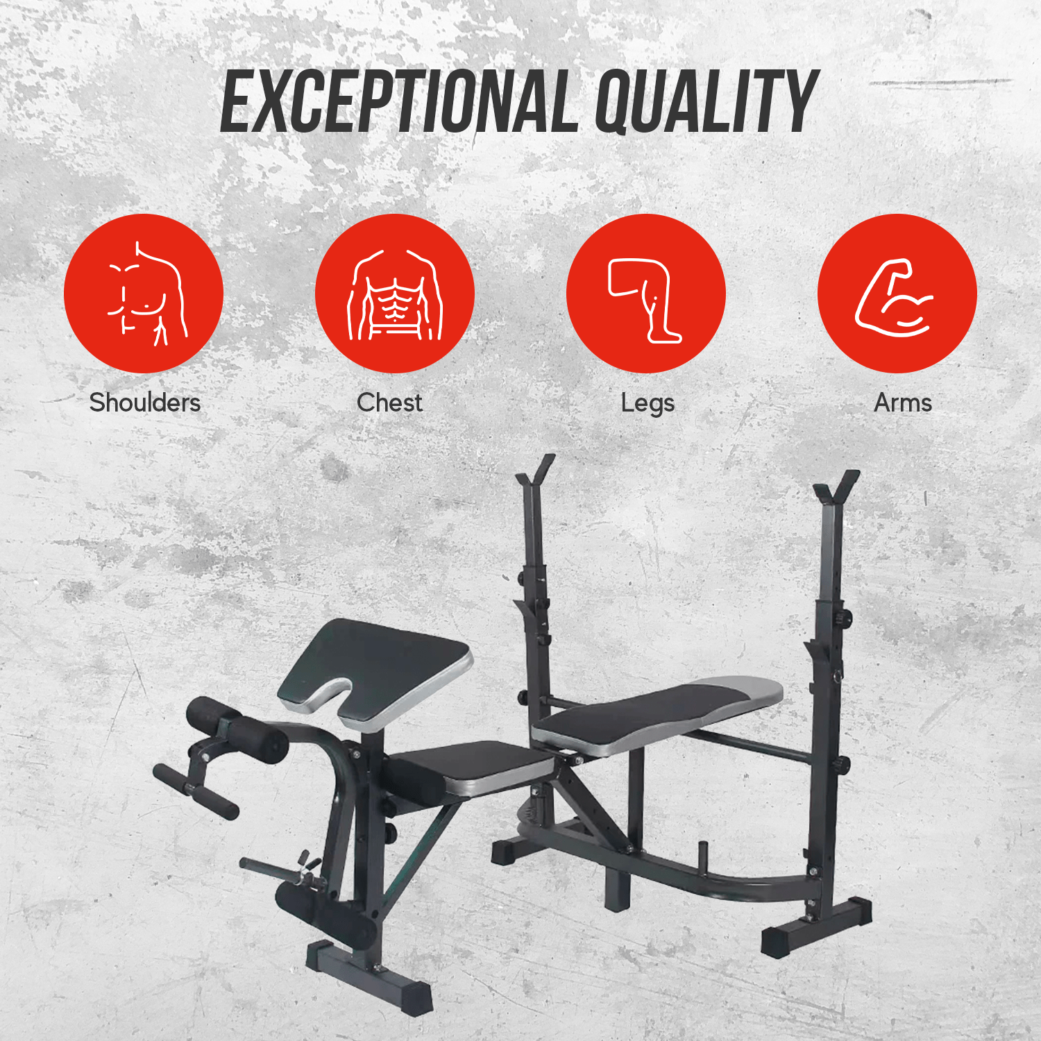 Multi Gym Machine - Adjustable Weight Bench with Barbell Rack ...
